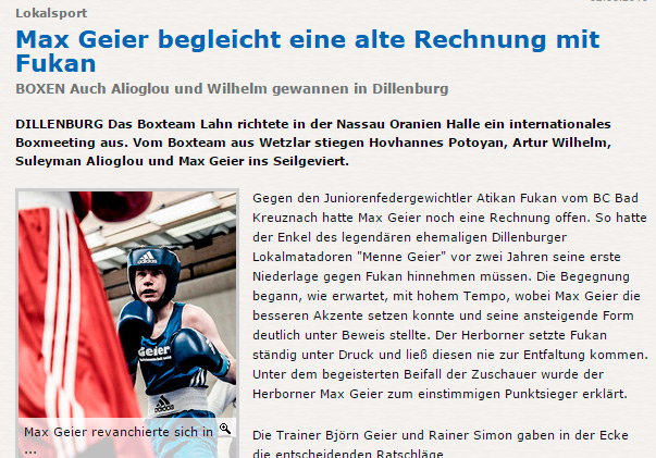 Max Geier siegt beim internationalen Boxmeeting | Geier Starkstromtechnik